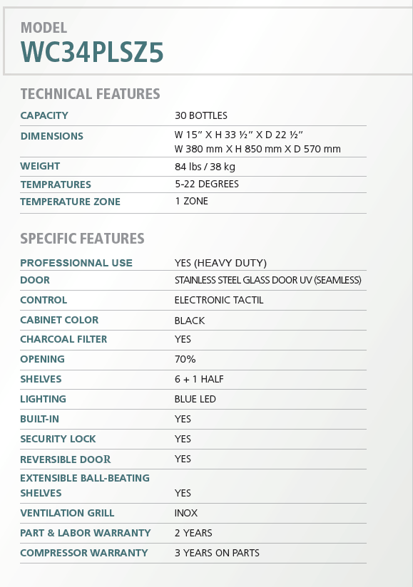 Wine Cell'R - 30 Bottles, Single Zone wine cabinet | Wine Cave